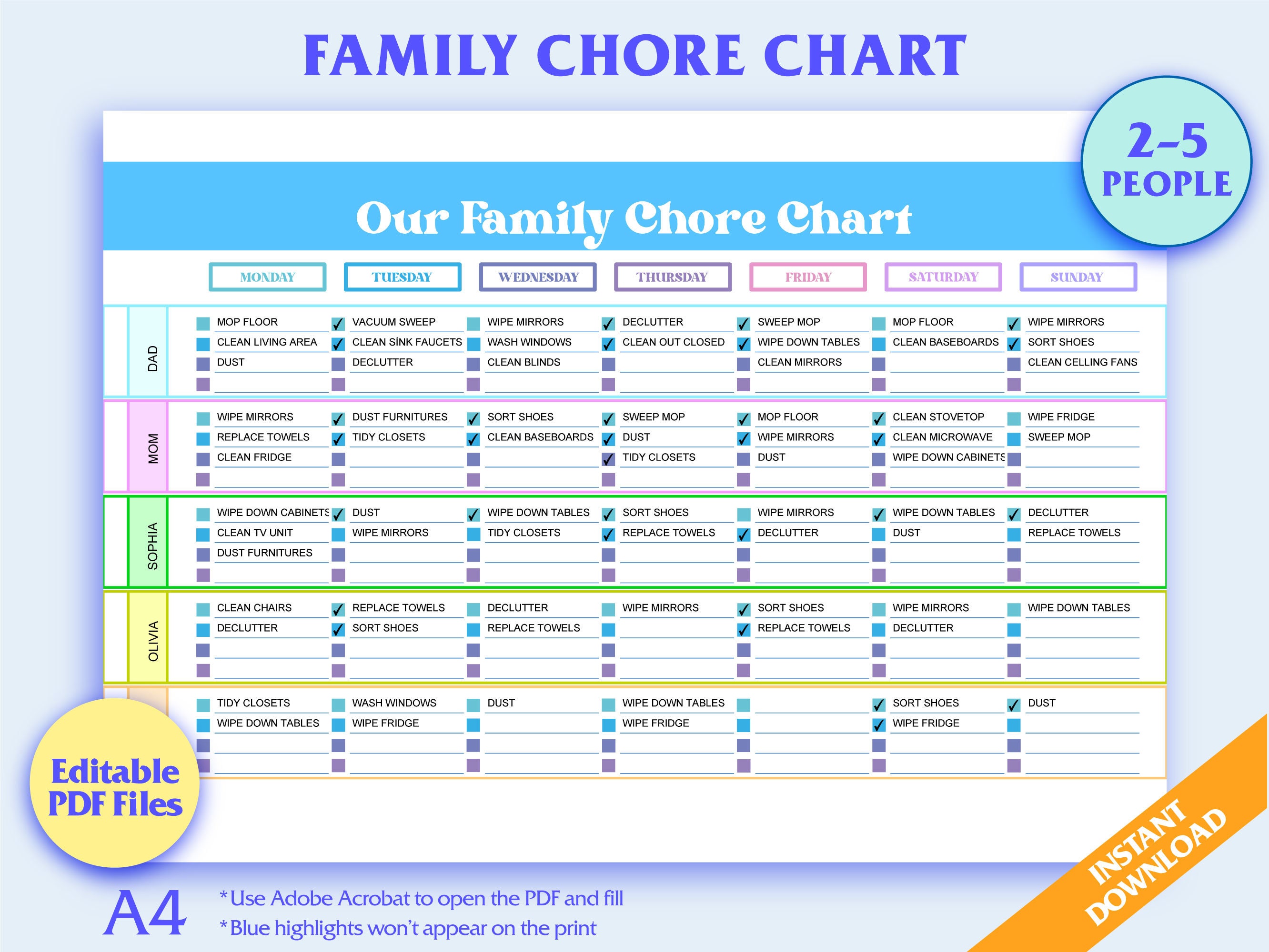 Family Chore Chart Template