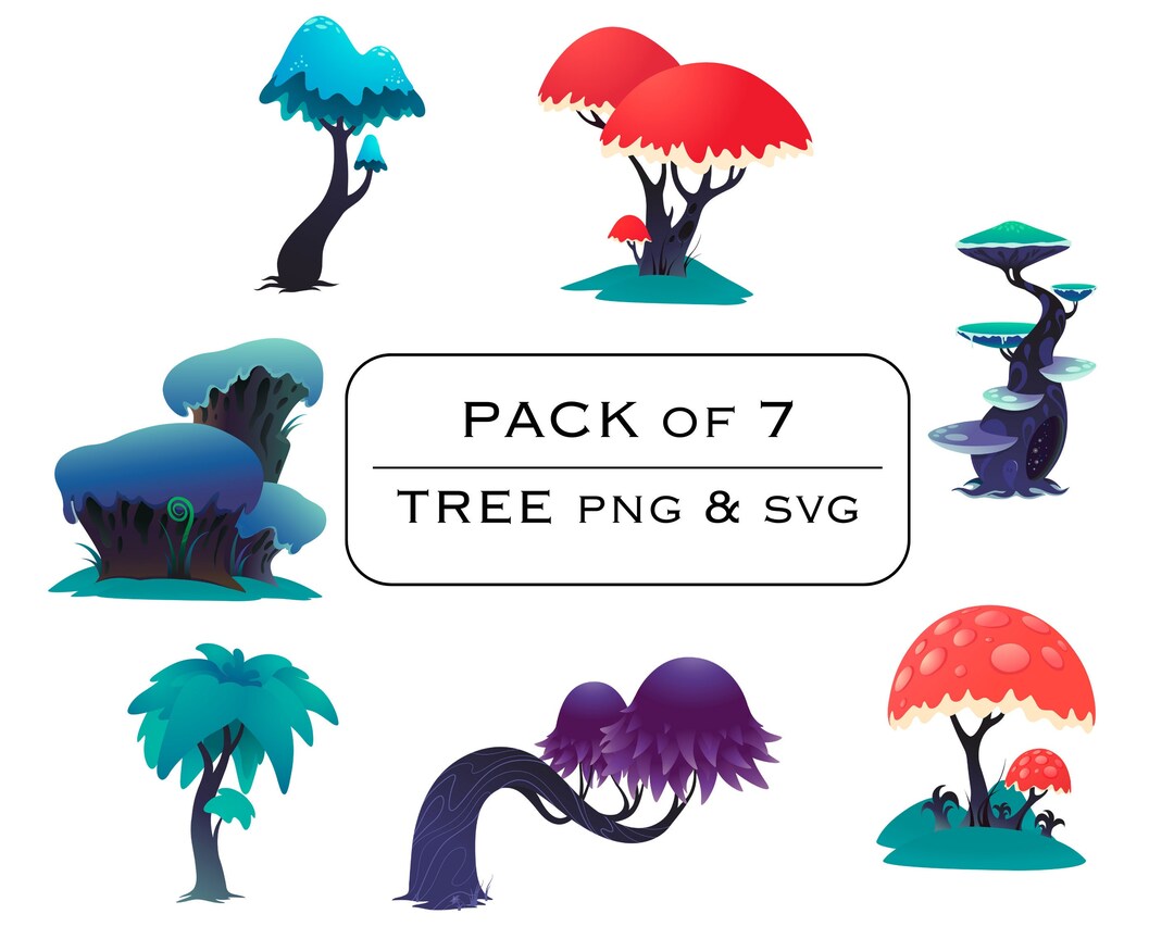 Tree Svg Bundle of 7 Tree Cut Files for Cricut Forest Svg Files Tree ...