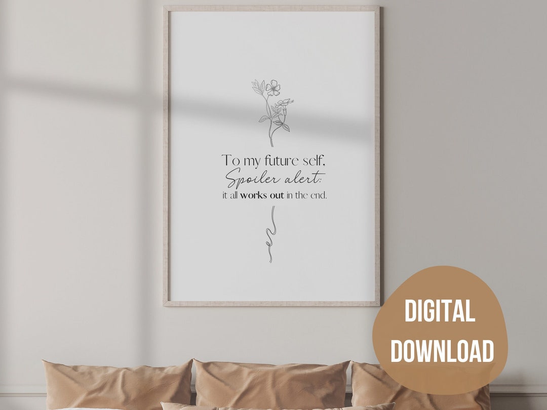Positive Affirmation Line Art Print: Future Self Spoiler (digital ...