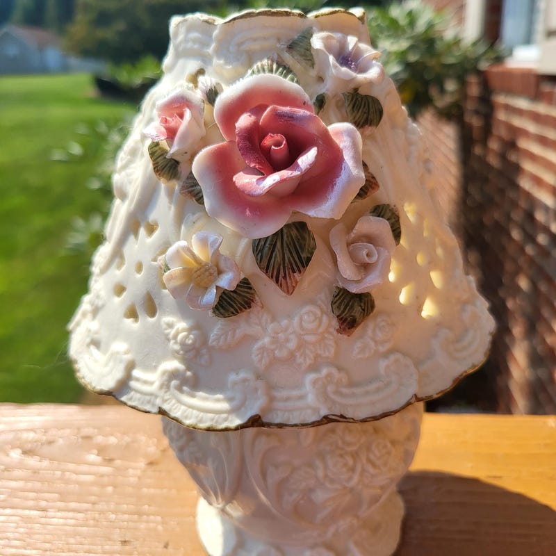 Roses Porcelain Lamp - Etsy
