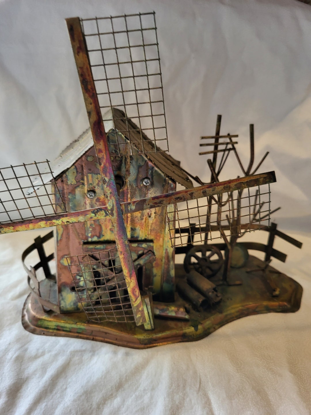 Antique Old Copper and Tin Windmill Music Box - Etsy