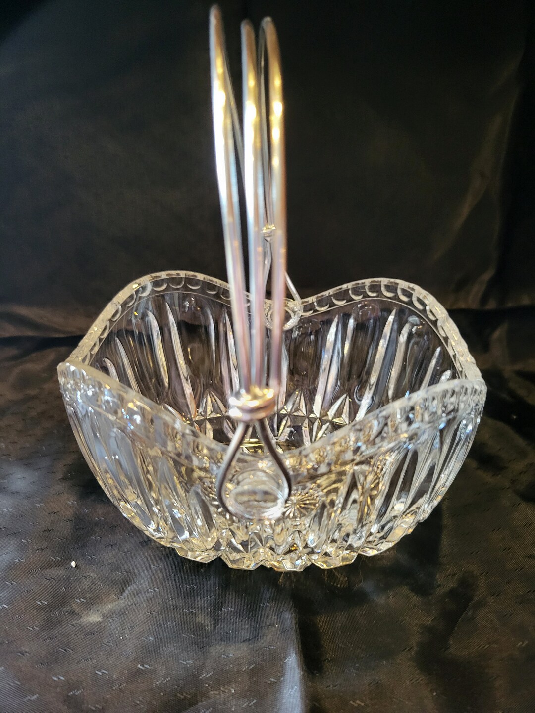Mikasa Crystal Basket - Etsy