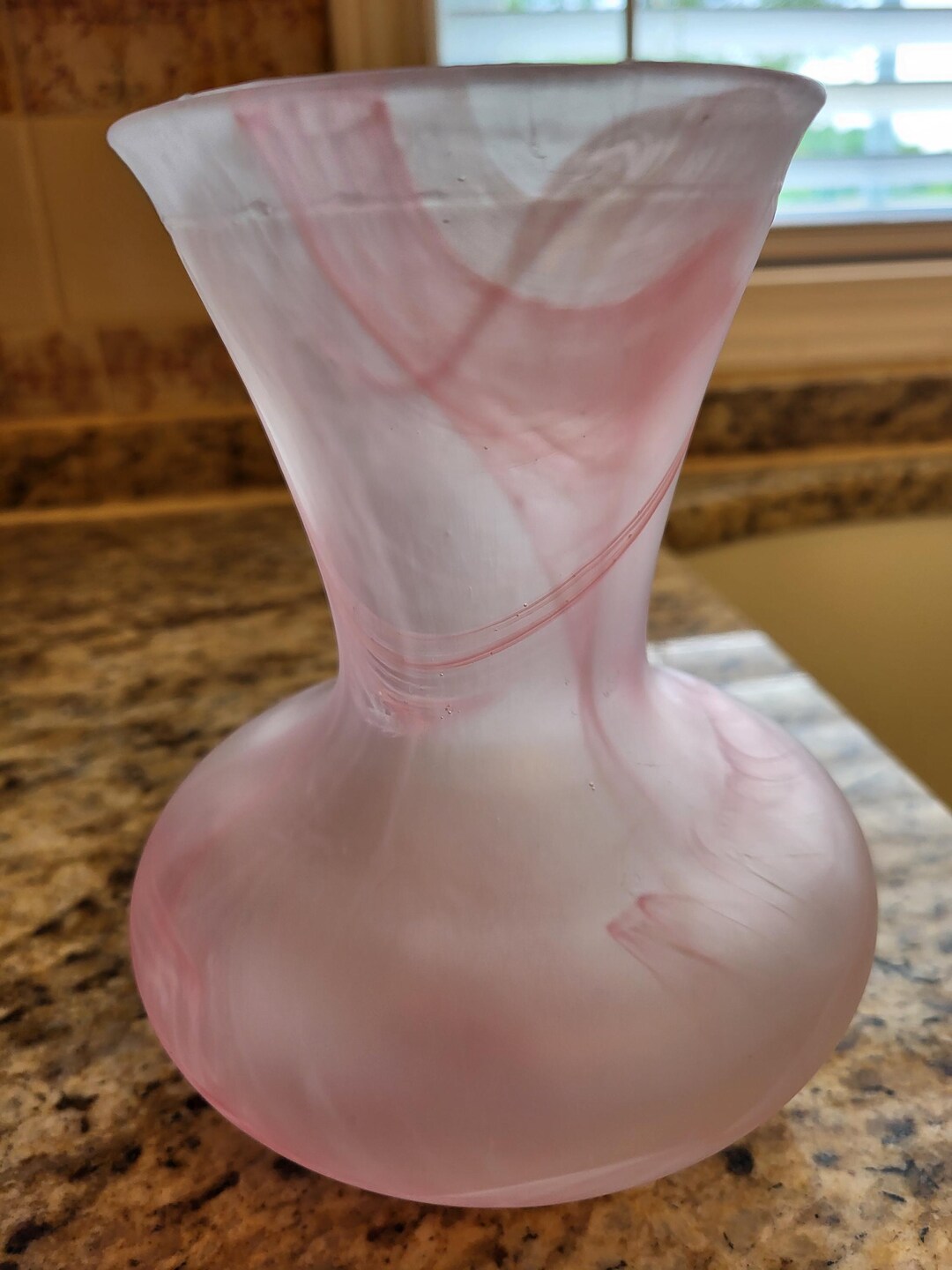 Vintage Murano Italian Satin Pink Swirls Vase - Etsy