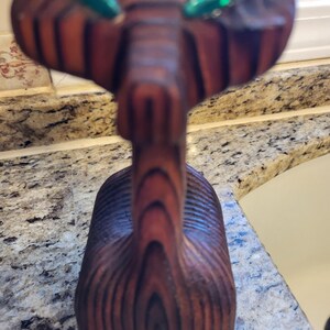 Hand Carved Wooden Witco Tiki Cat Figurine - Etsy