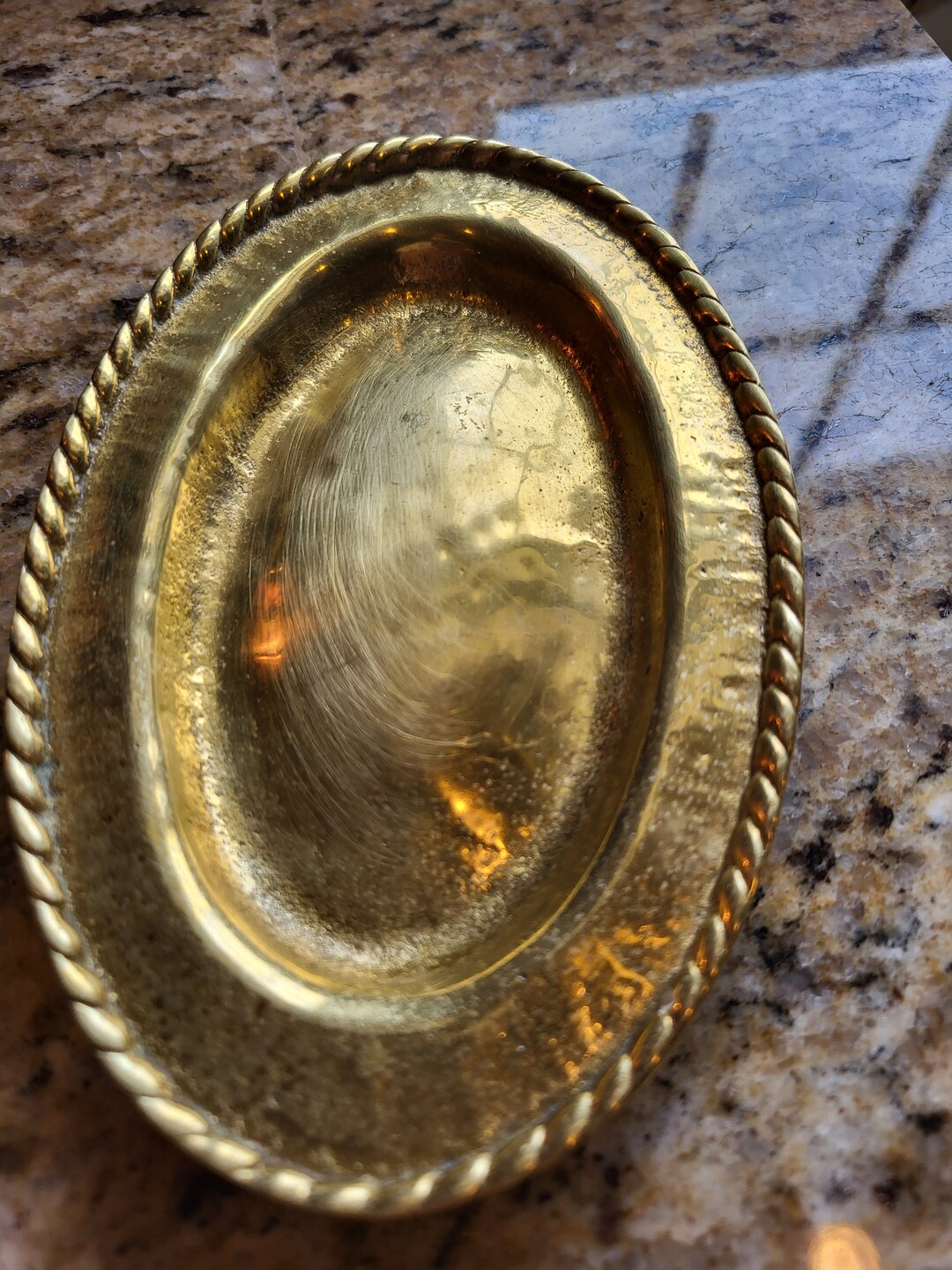 1960s Heavy Solid Brass Gold Yellow Patina Dish - Etsy