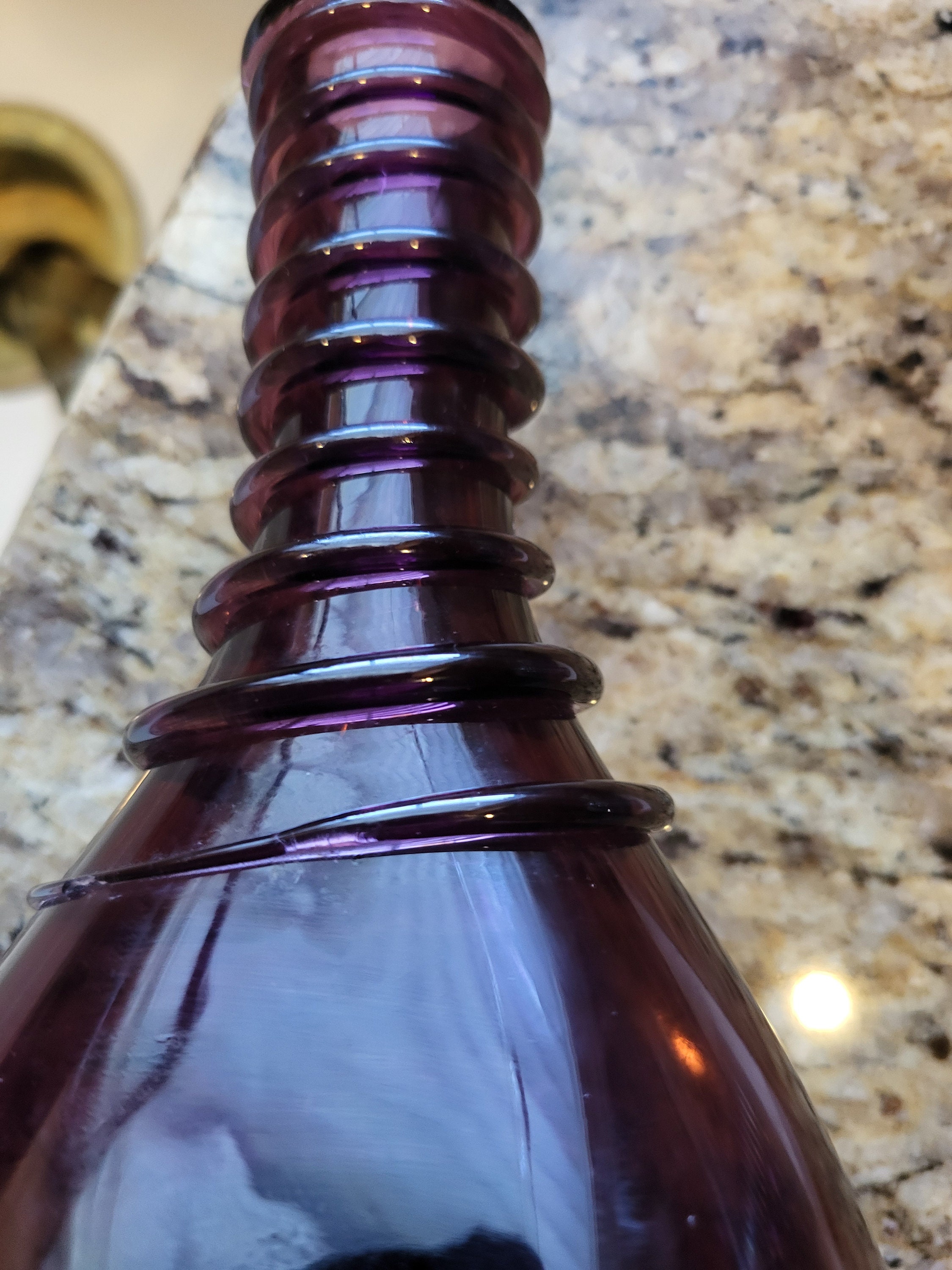 Handblown Blenko Purple Vase - Etsy