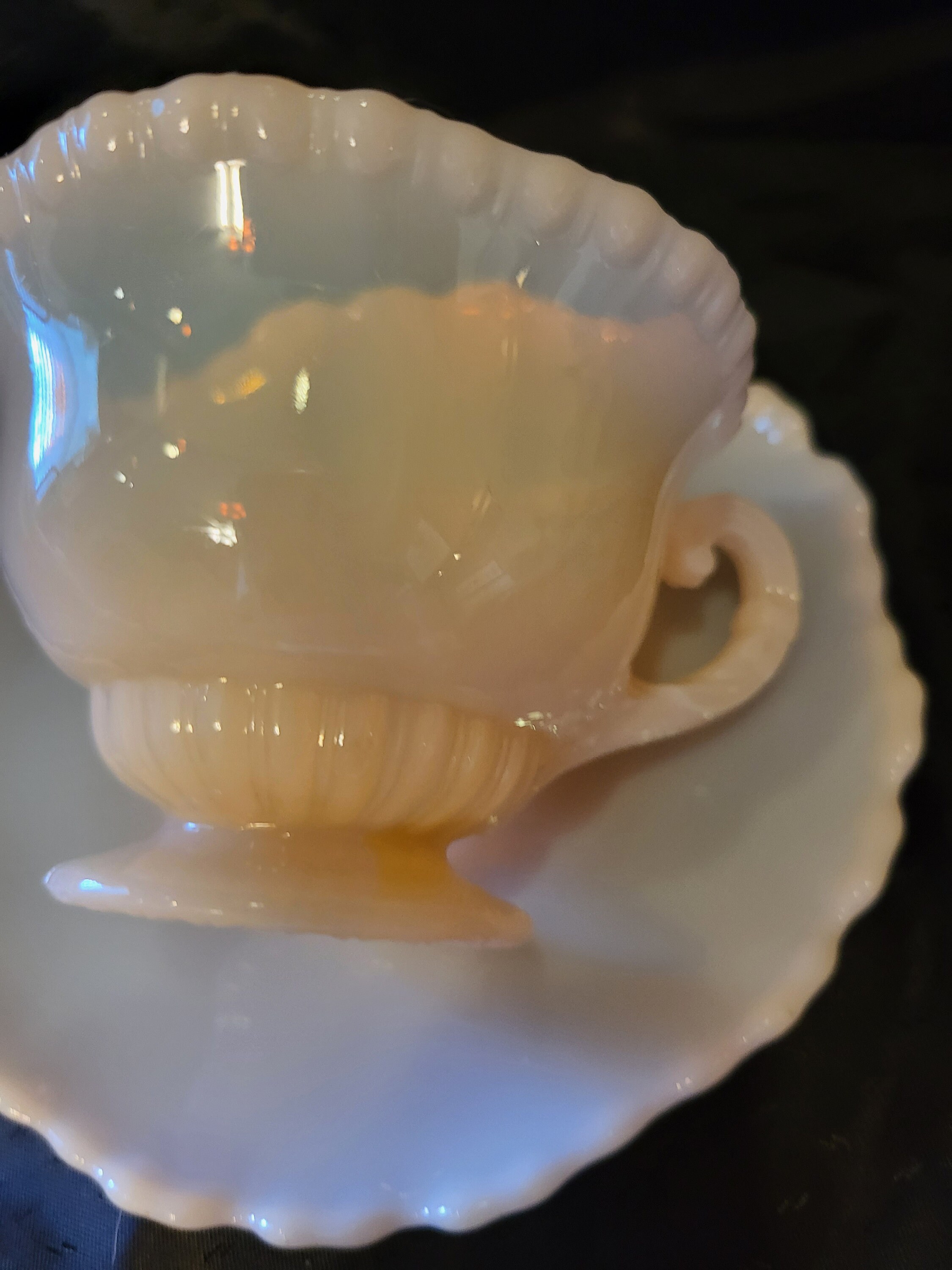 Vintage Boyd Opalescent Pink Tea Cup Set - Etsy