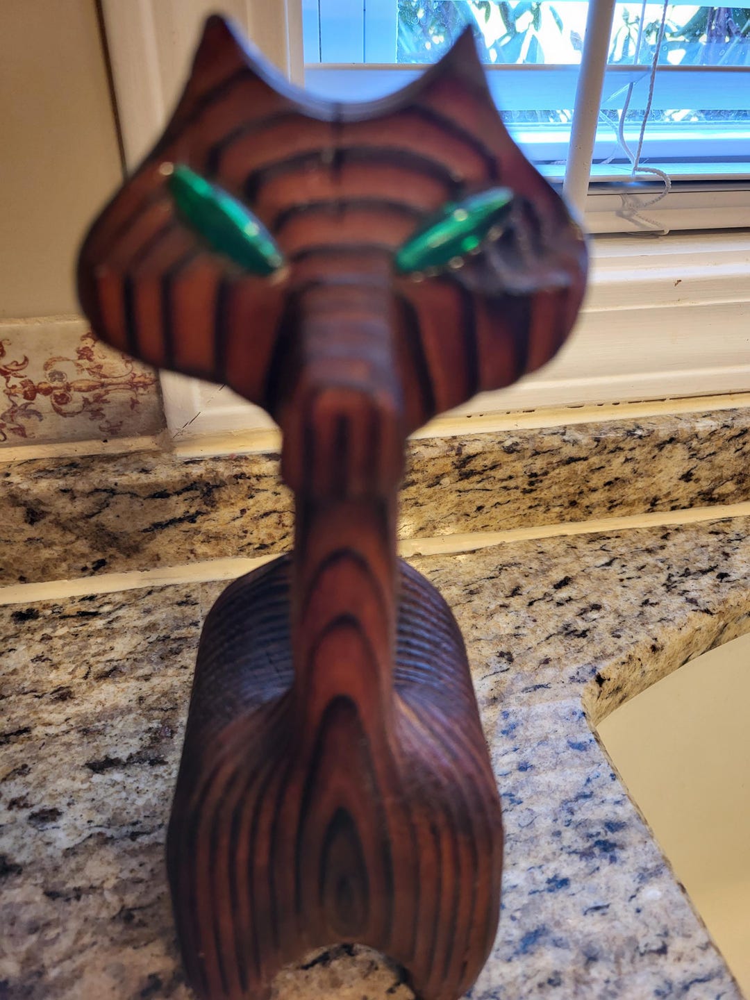 Hand Carved Wooden Witco Tiki Cat Figurine - Etsy