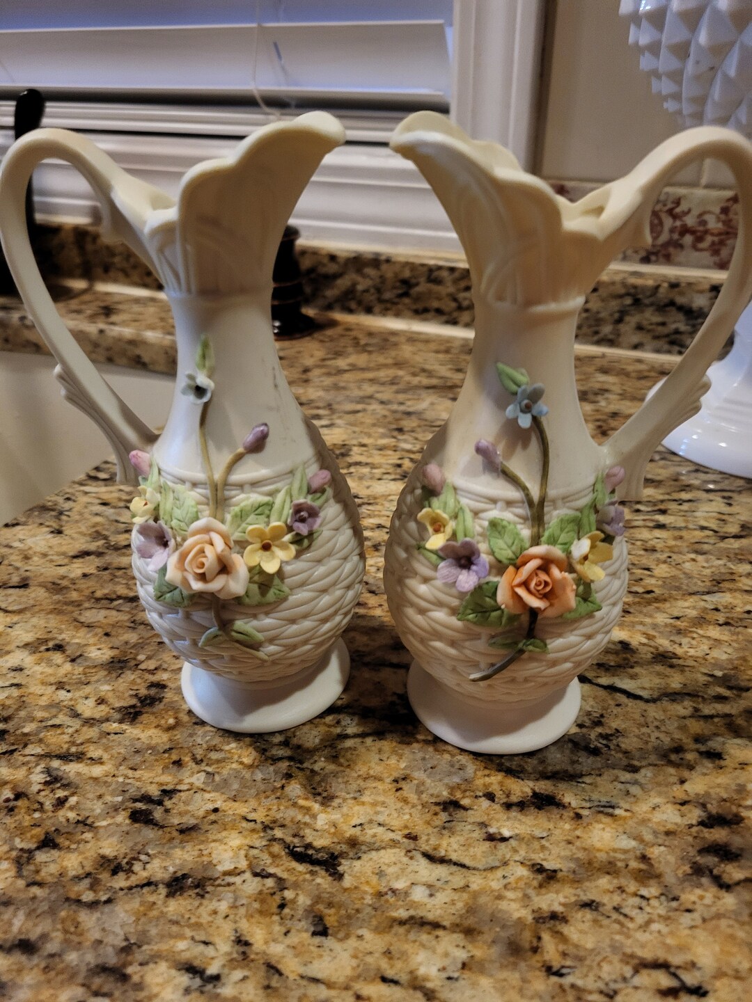 Vintage Set of 2 Lefton Porcelain Ivory Pitchers - Etsy