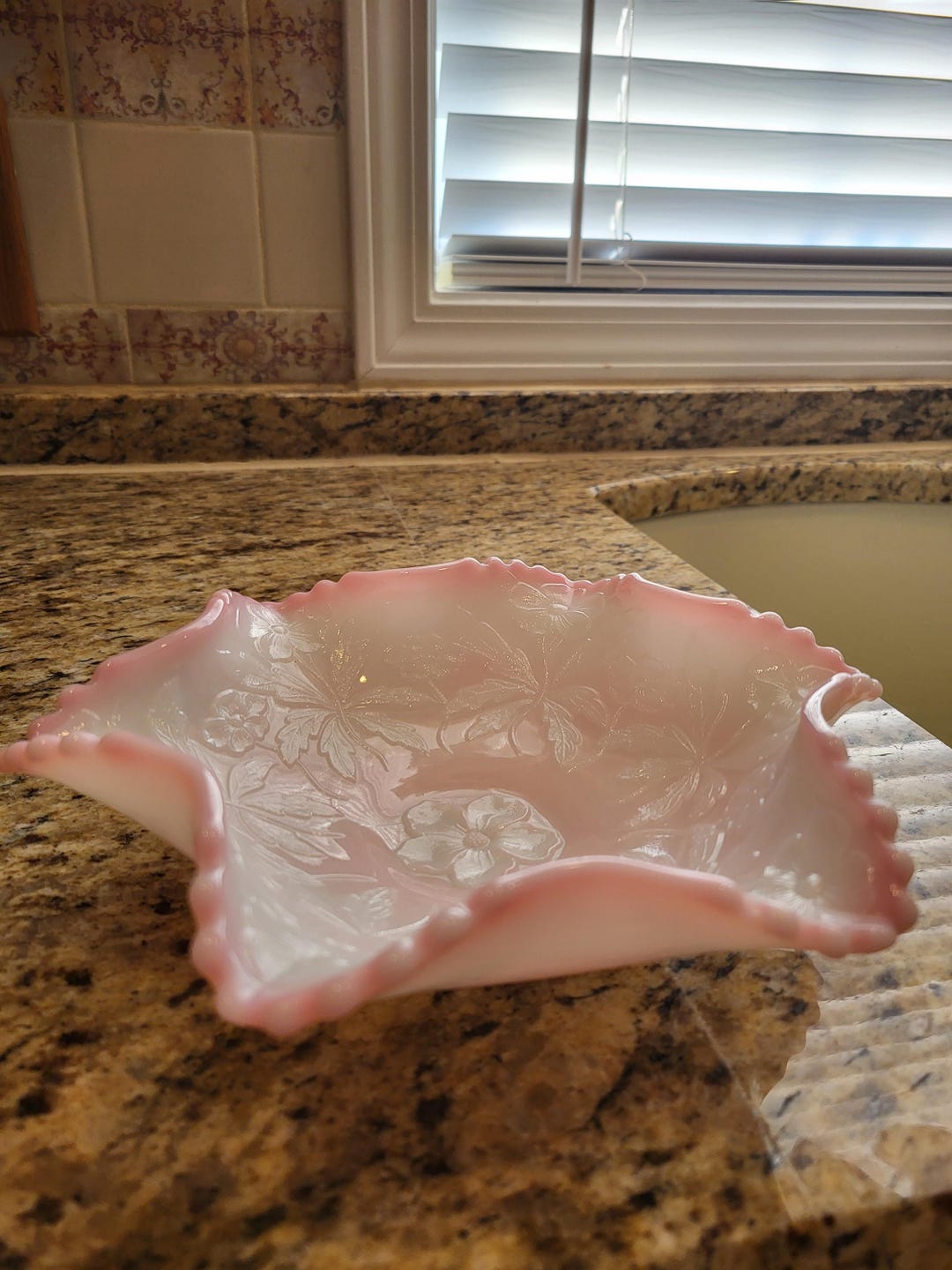 Vintage Beautiful Roselene Pink and White Bowl - Etsy