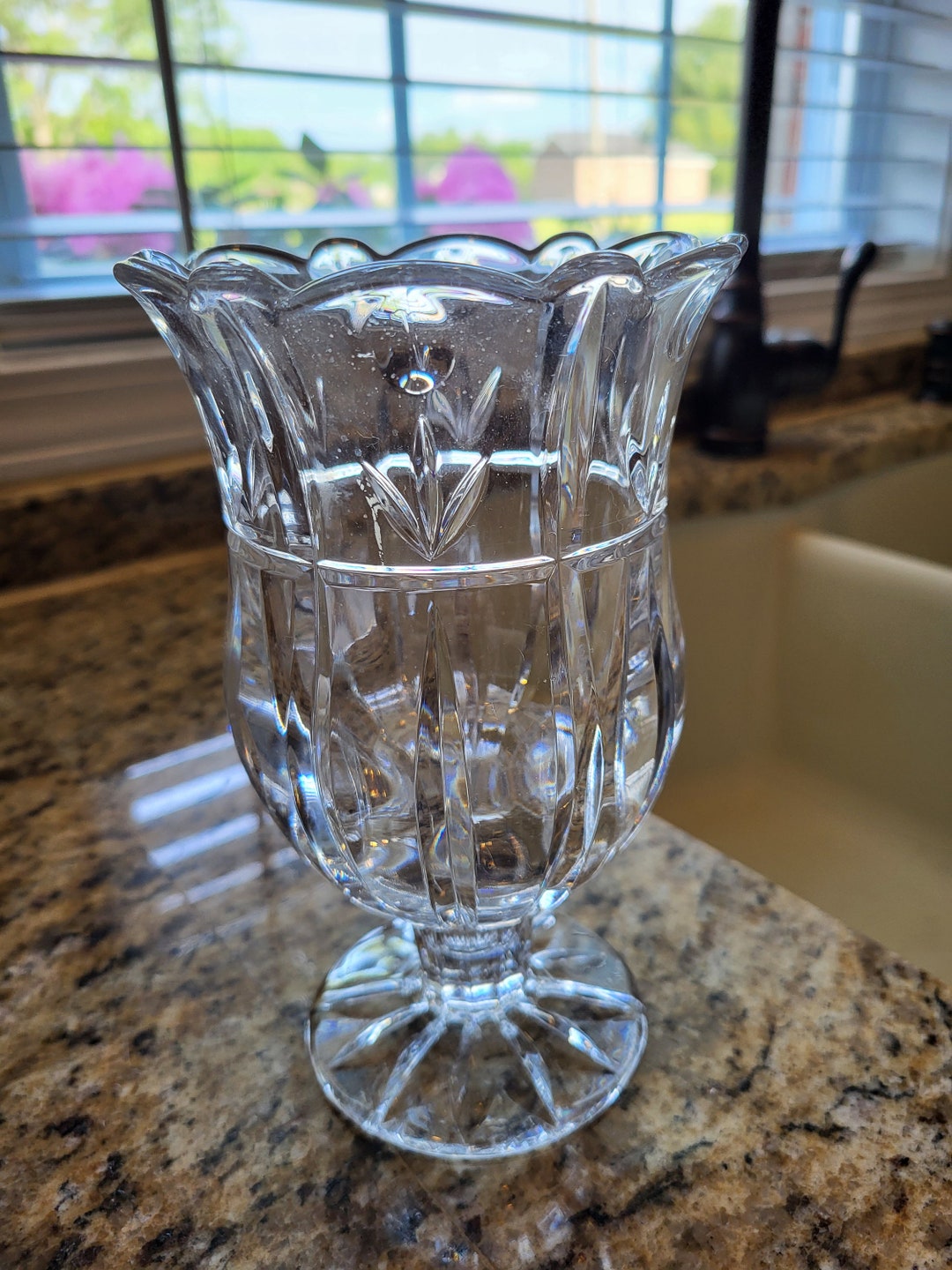 Crystal Tulip Hurricane Vase - Etsy