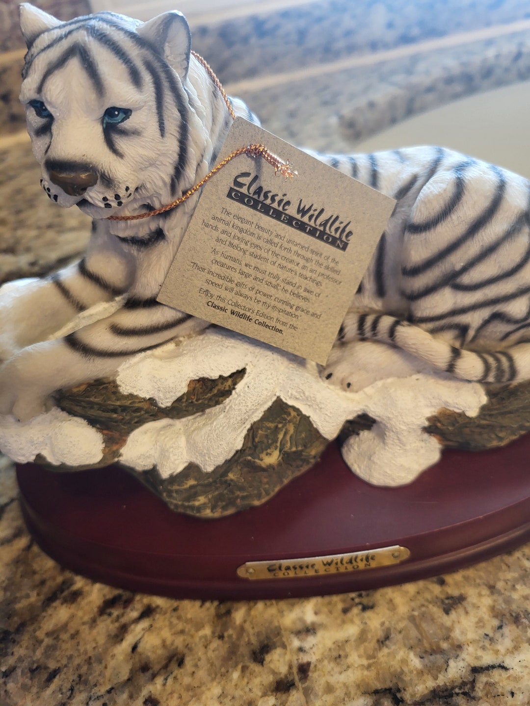 Vintage White Tiger Figurine - Etsy