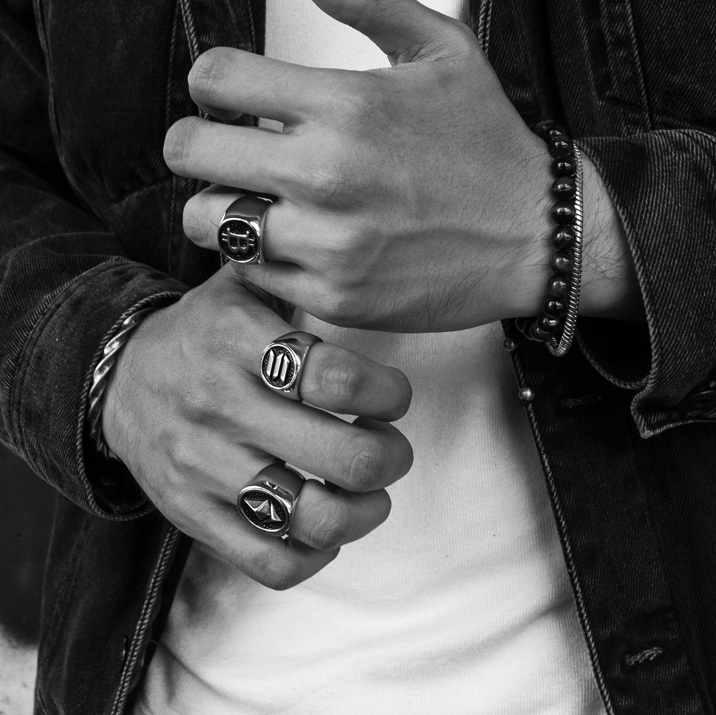 Bitcoin Ring | Signet Ring Men | Men's BTC Crypto Jewelry | Rugged Bold ...