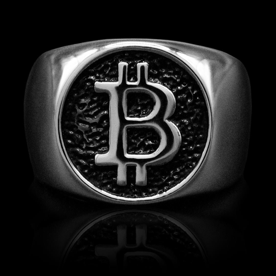 Bitcoin Ring | Signet Ring Men | Men's BTC Crypto Jewelry | Rugged Bold ...