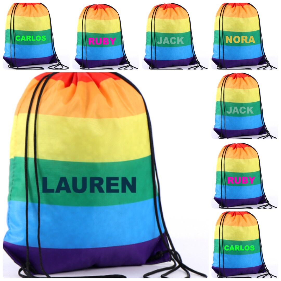 Personalised Drawstring Bag Kids School Bag Personalised Gym Bag ...