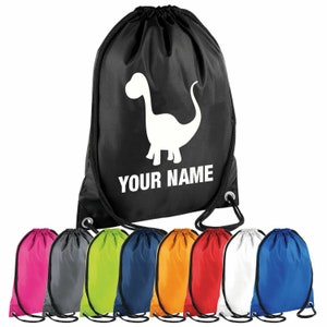 Drawstring Bag Personalised Name School Club PE Custom Name Childrens ...