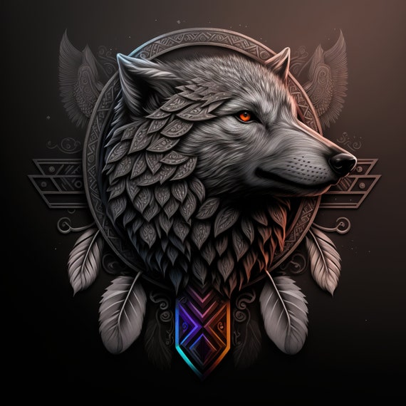 Tribal Wolf Wallpaper