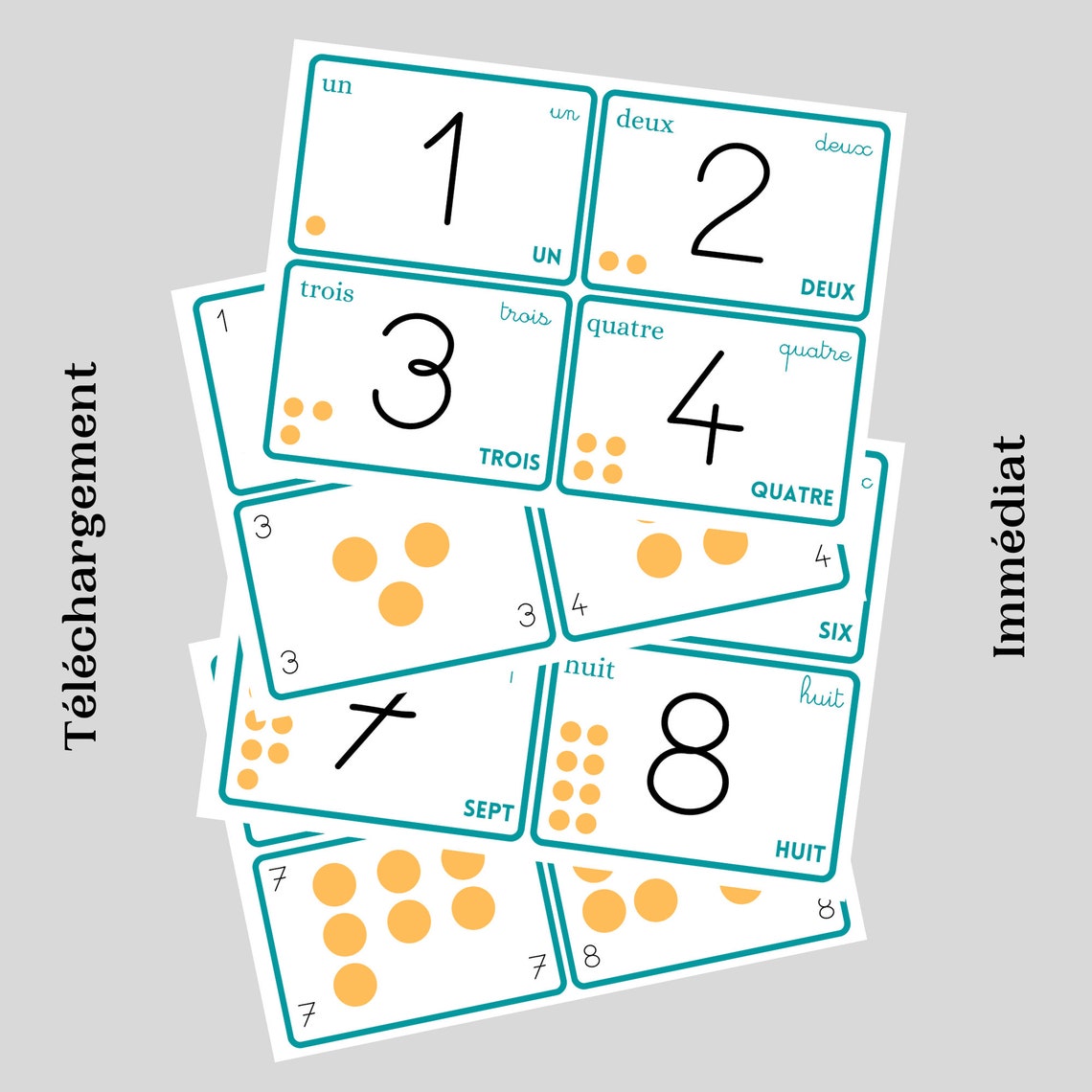 Number Cards Montessori Numbers Count From 1 to 10 - Learning ...