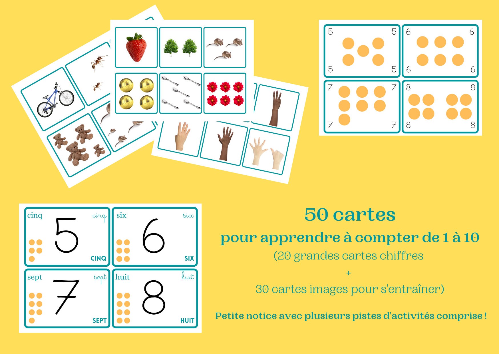 Montessori Calculation Kit Count From 1 to 10 - Figures Numbers Count ...