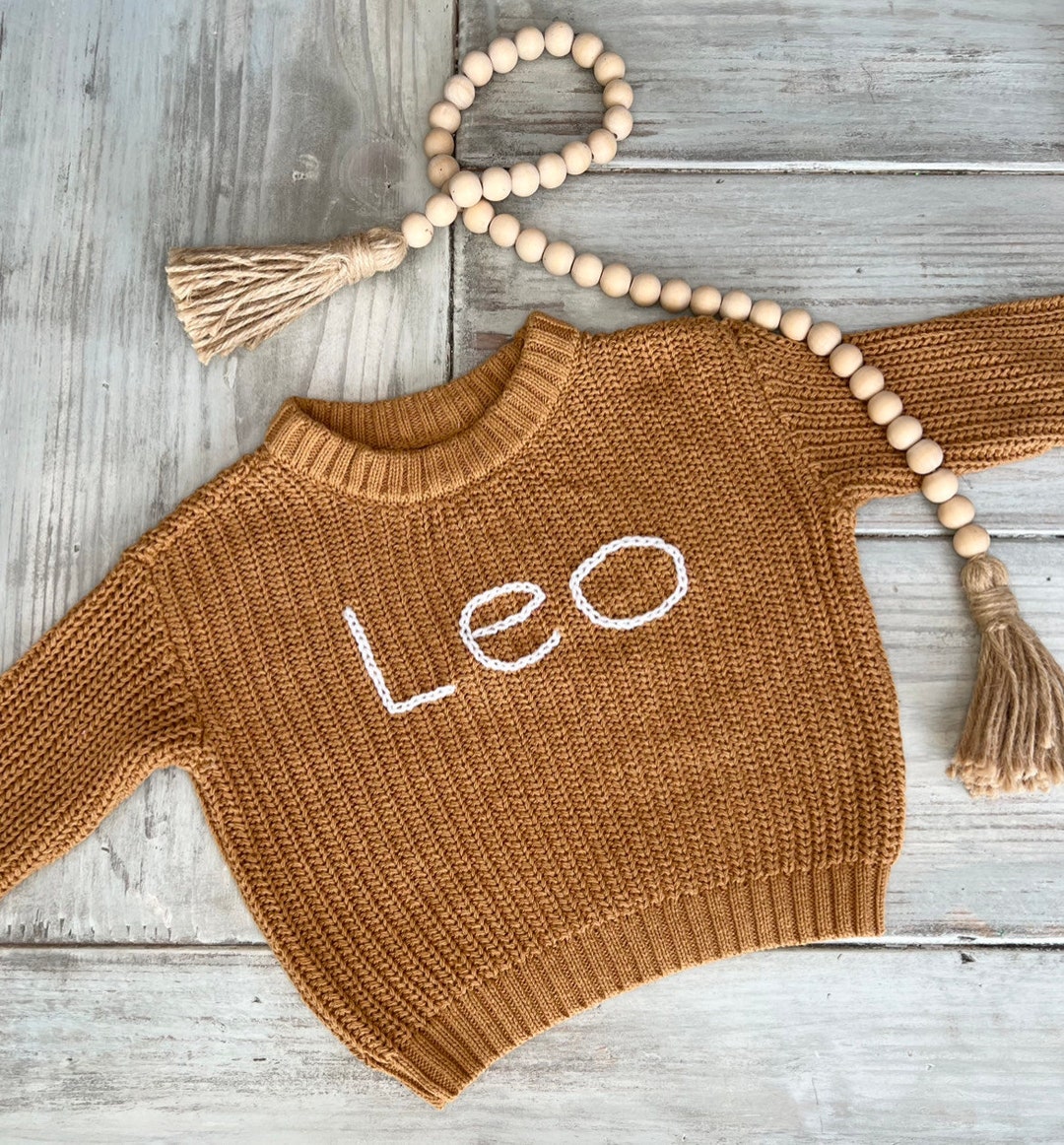 Hand Embroidered Name Sweaters for Babies and Kids (name Only-thin Yarn ...