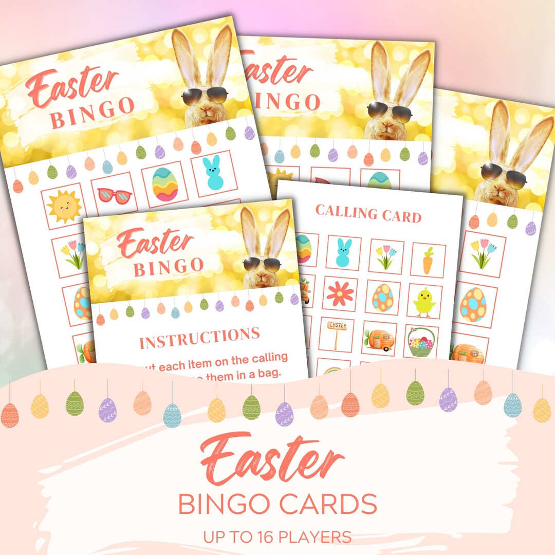 Easter Bingo, Easter Printable Bingo Cards, Easter Party Classroom Game ...