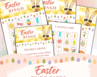 Easter Bingo, Easter Printable Bingo Cards, Easter Party Classroom Game ...