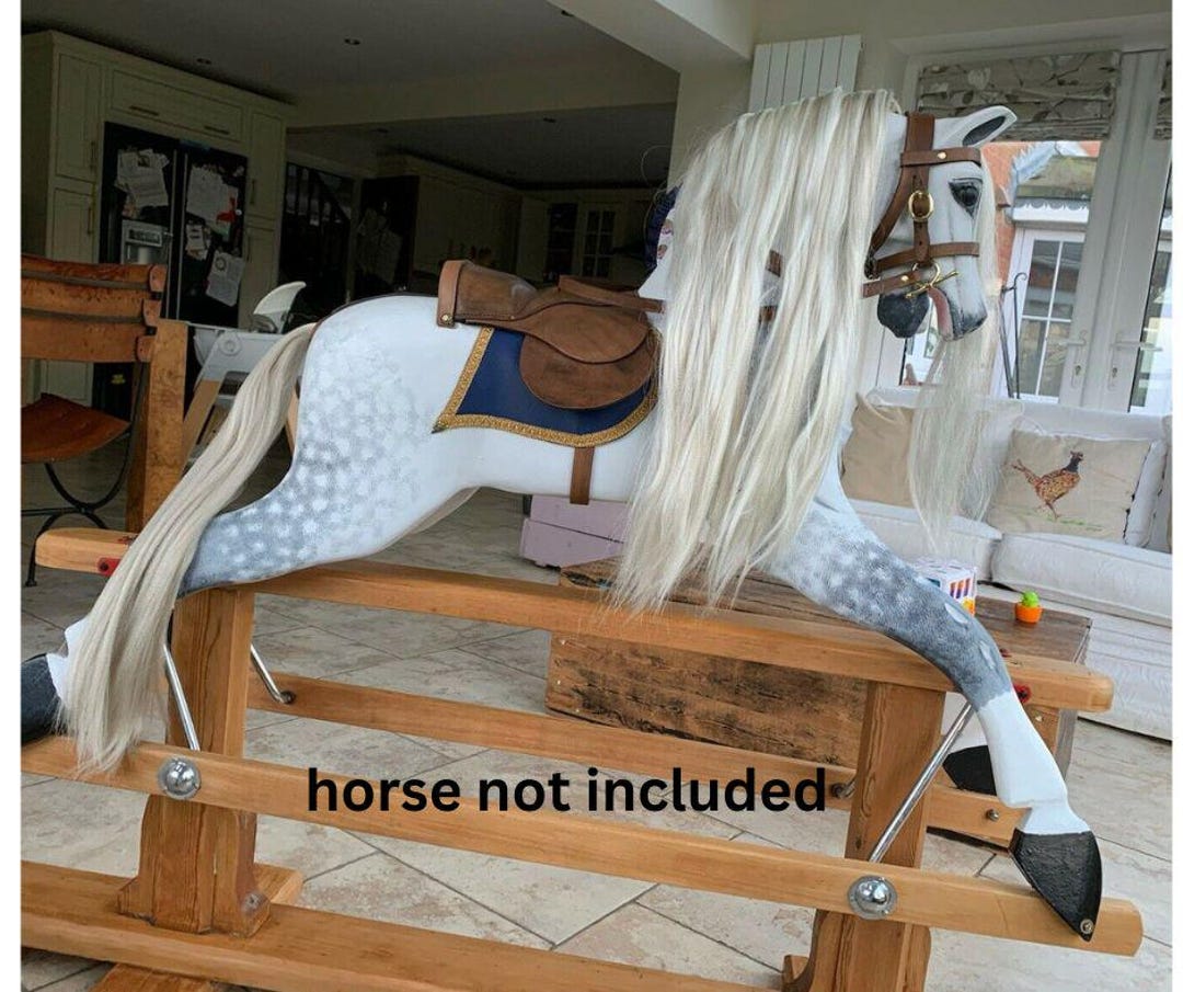 Rocking Horse Set, Mane 8 Inch Wide and Tail 18 Inch Long Simulated ...