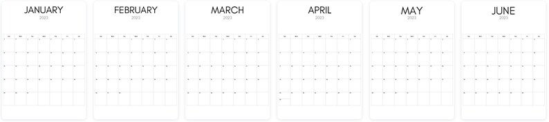 2023 Minimalist Calendar A4 | Digital and Printable Versions | Sunday ...