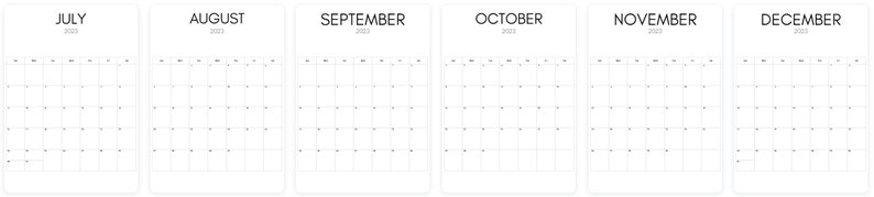 2023 Minimalist Calendar A4 | Digital and Printable Versions | Sunday ...