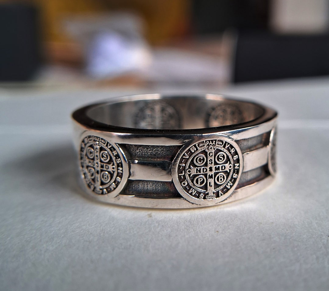 Saint Archangel Band Ring,solid Silver Exorcism Ring,archangel Michael ...
