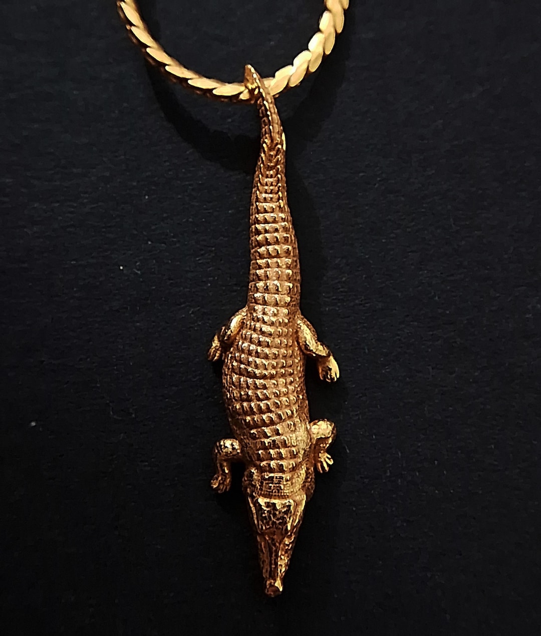 14K Gold Filled Crocodile Necklace,corrodible Alligator Pendant ...