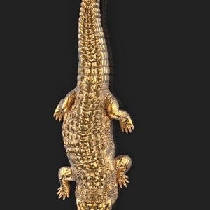 14K Gold Filled Crocodile Necklace,corrodible Alligator Pendant ...