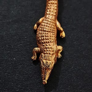 14K Gold Filled Crocodile Necklace,corrodible Alligator Pendant ...
