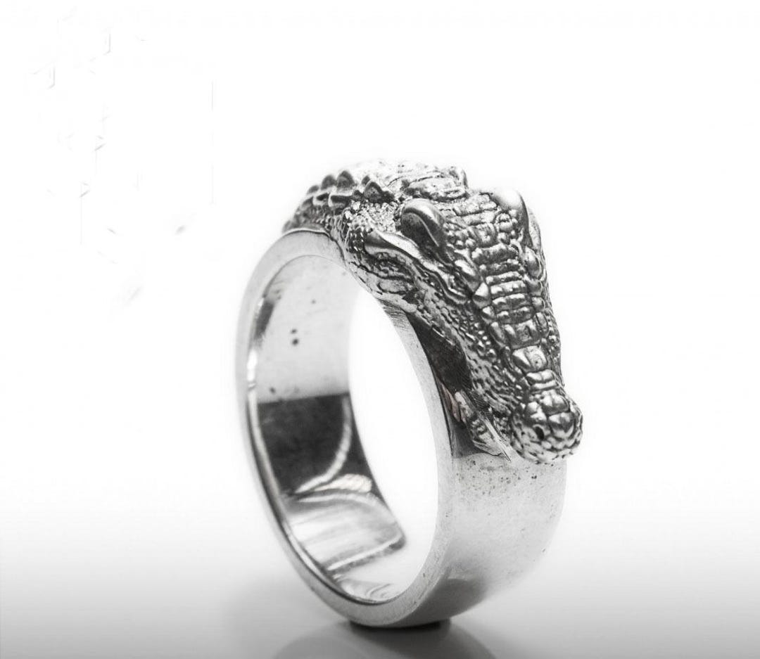 925 Silver Crocodile Ring Cayman Ring,reptile Ring,alligator Jewelry,reptile Alligator Jewelry ...