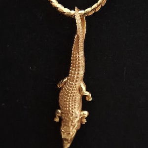 14K Gold Filled Crocodile Necklace,corrodible Alligator Pendant ...