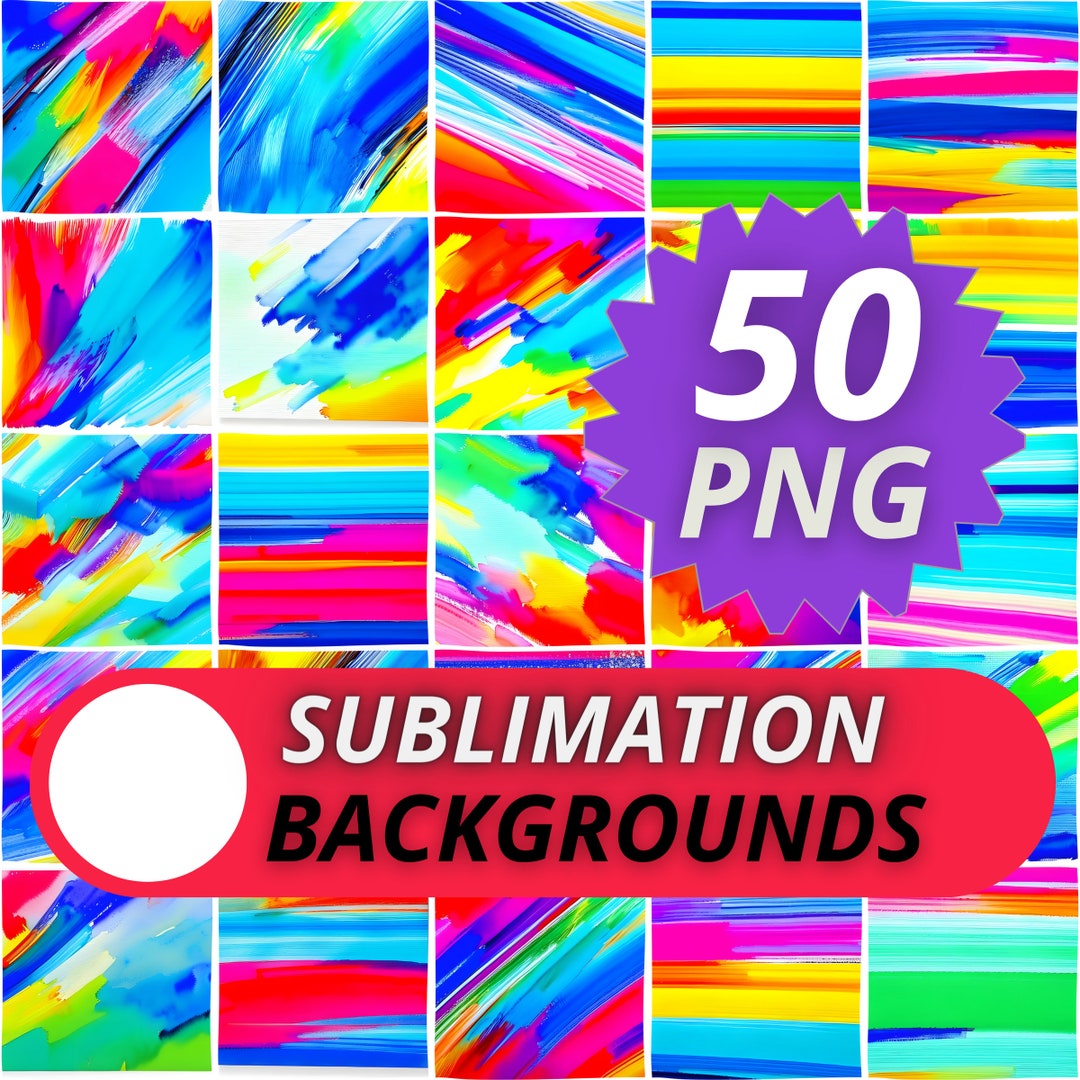 Sublimation Background Bundle 50 PNG Sublimation Designs Transparent ...