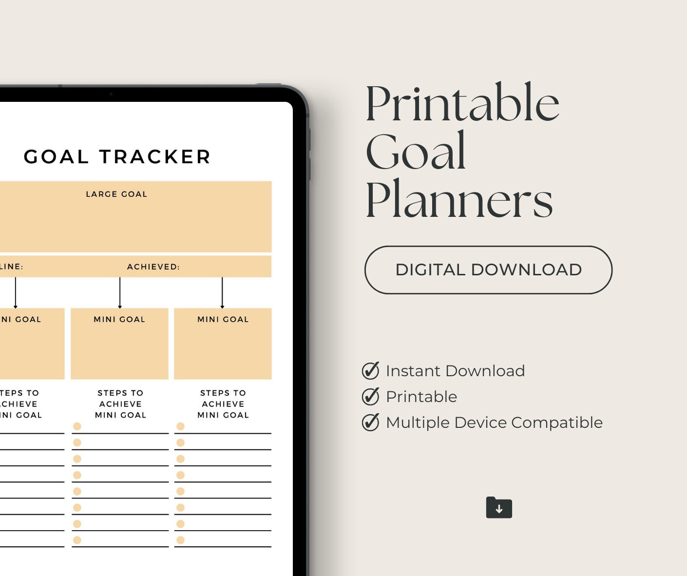 Goal Planner Printable,printable Goal Planner Instant Download ...
