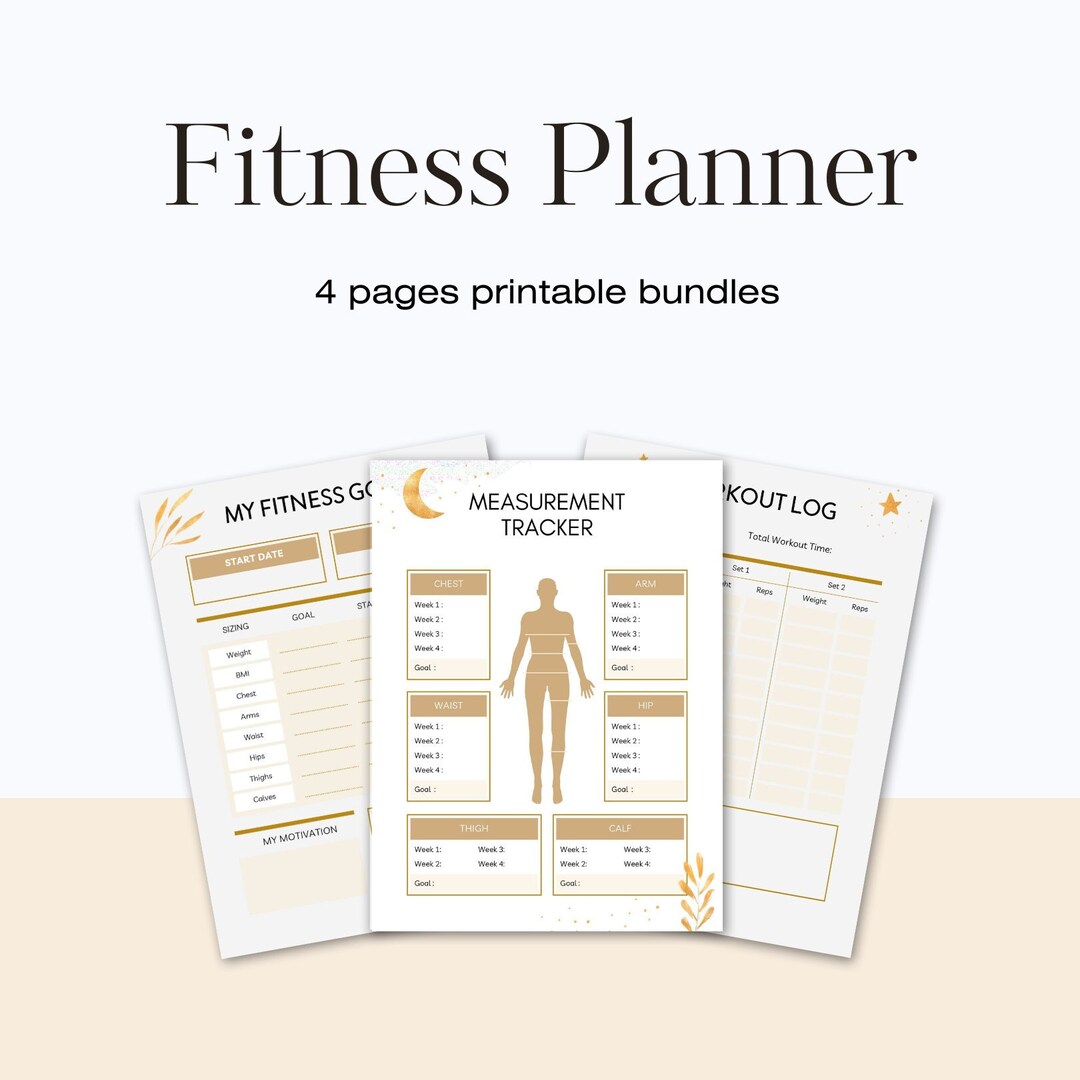 Fitness Planner Printable, Fitness Goals, Work Out Log Template ...