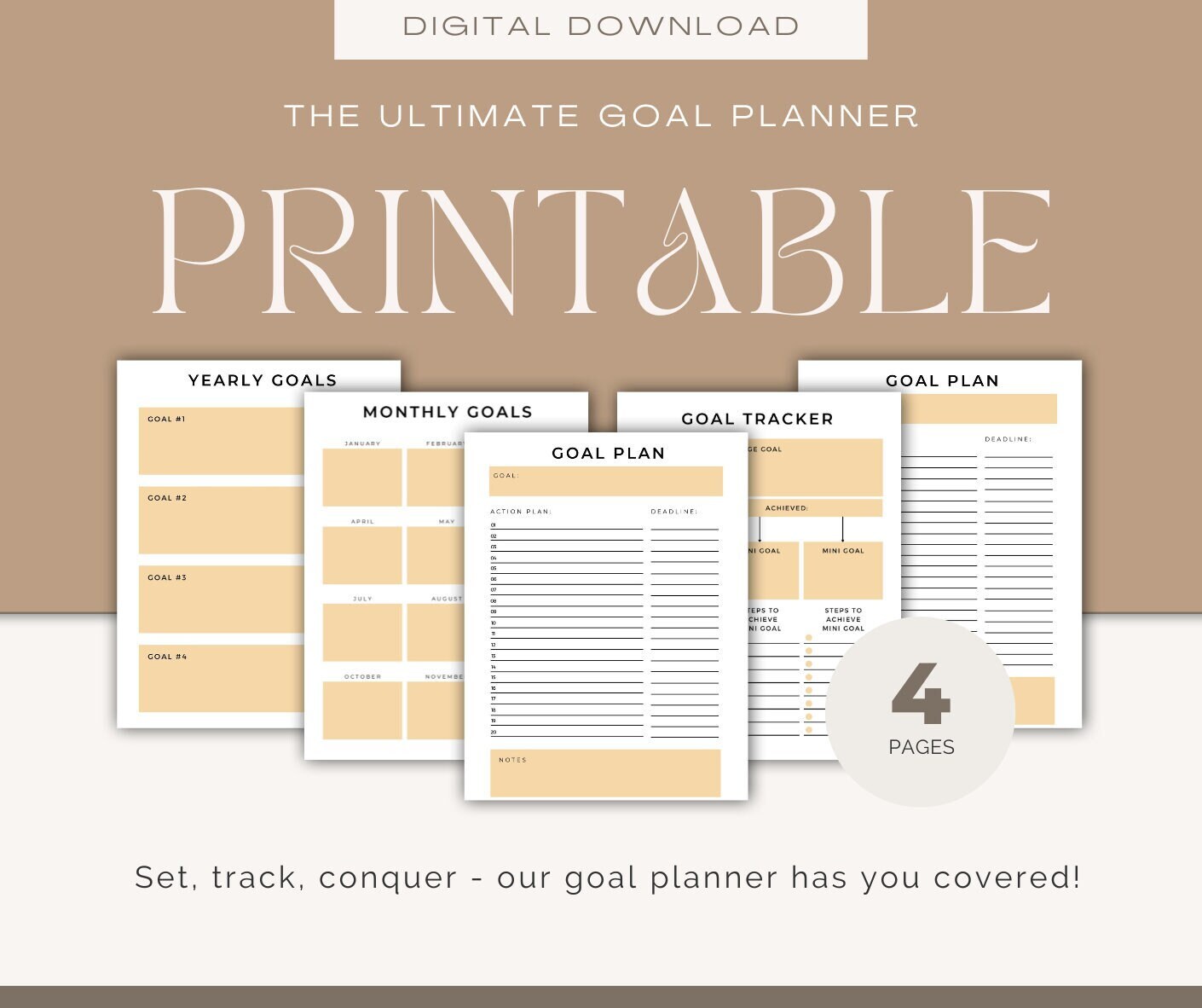 Goal Planner Printable,printable Goal Planner Instant Download ...