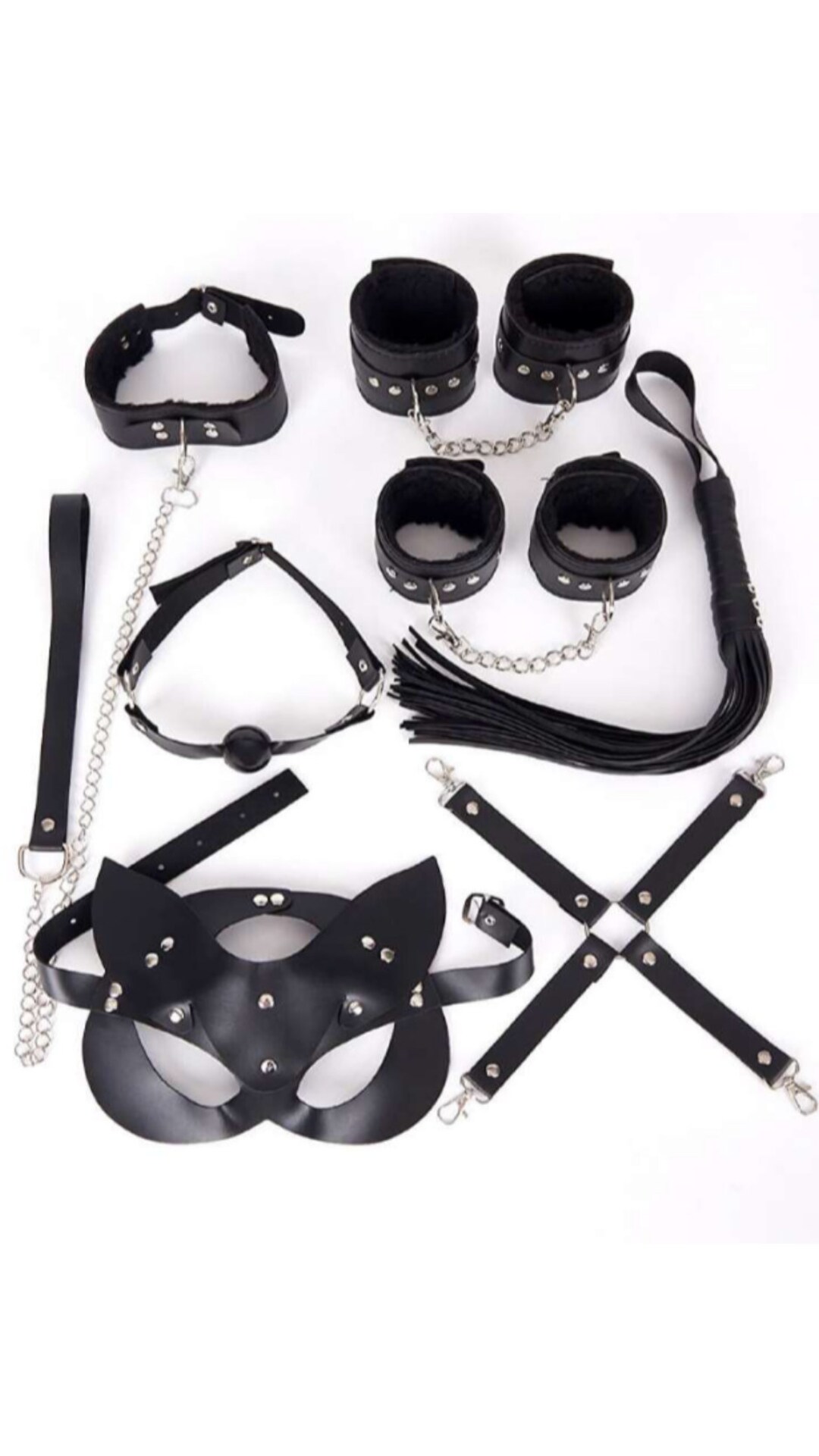 BDSM 8 Pieces Fantasy Leather Set Foot Cuff Handcuff Mouth - Etsy