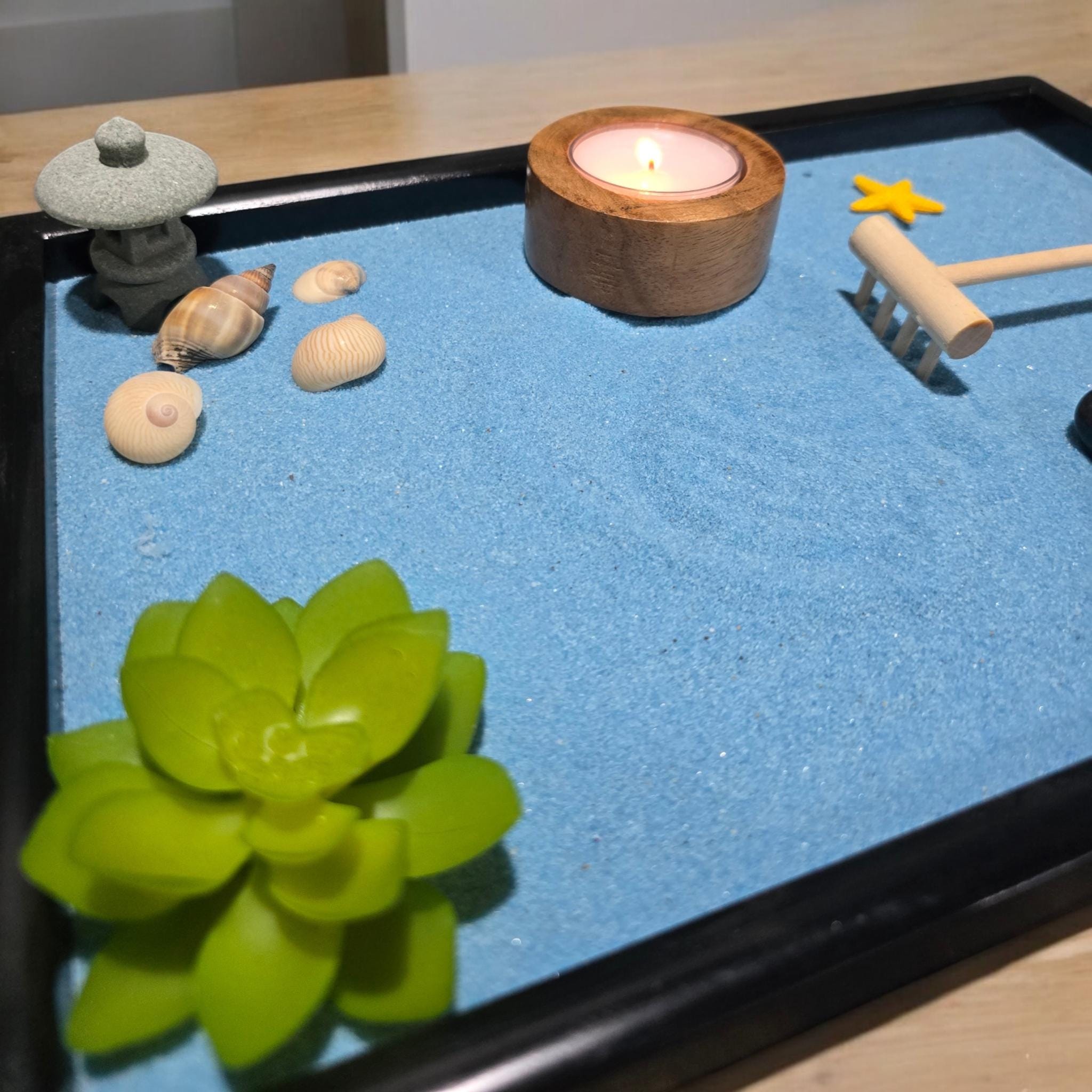 Zen Garden With Buddha and Beach Elements – Relaxation Sand Tray for ...