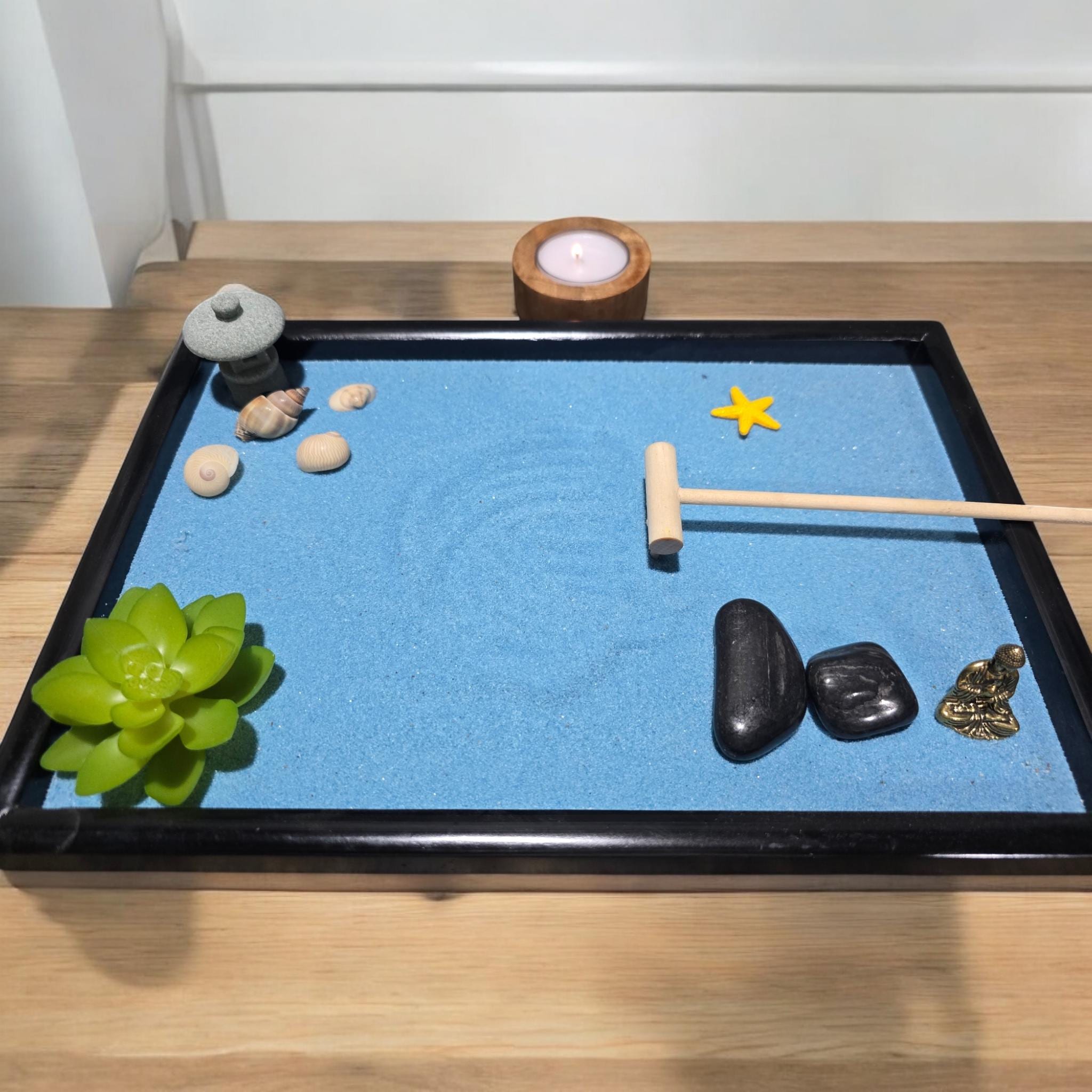 Zen Garden With Buddha and Beach Elements – Relaxation Sand Tray for ...