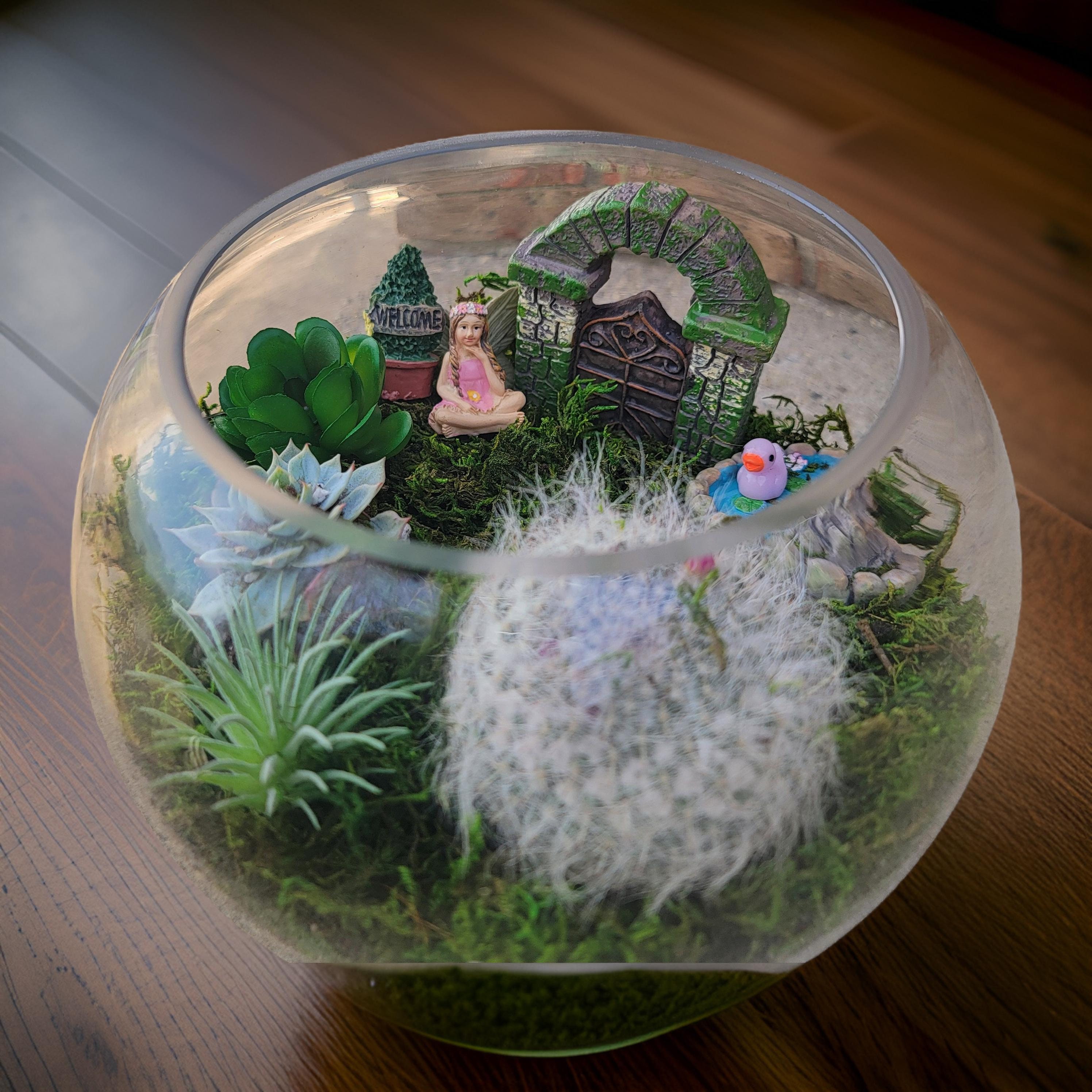 Enchanted Fairy Garden Terrarium Kit With All Fake Plants - Etsy