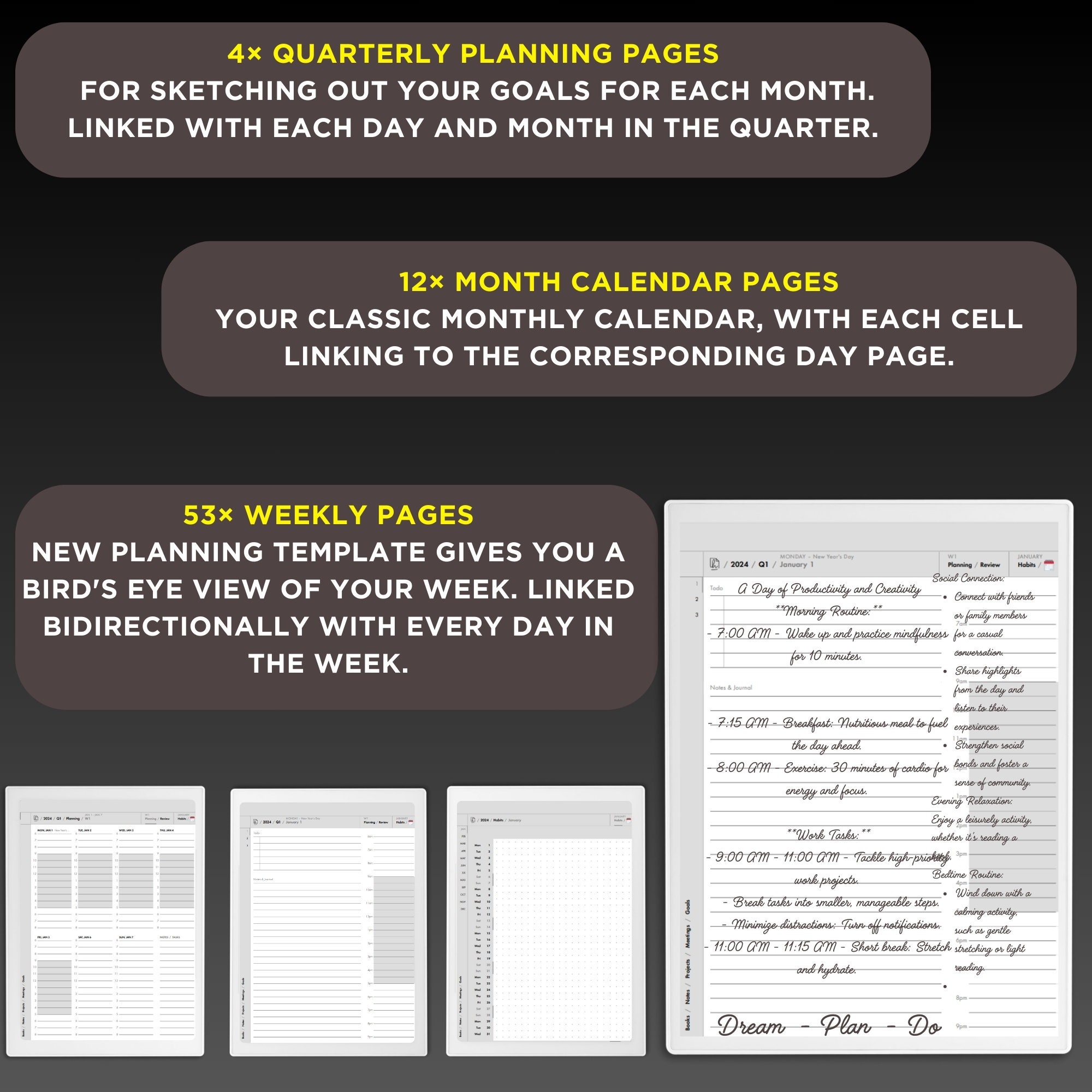 Supernote Ultimate Planner 2024-2025, Digital Hyperlinked PDF ...