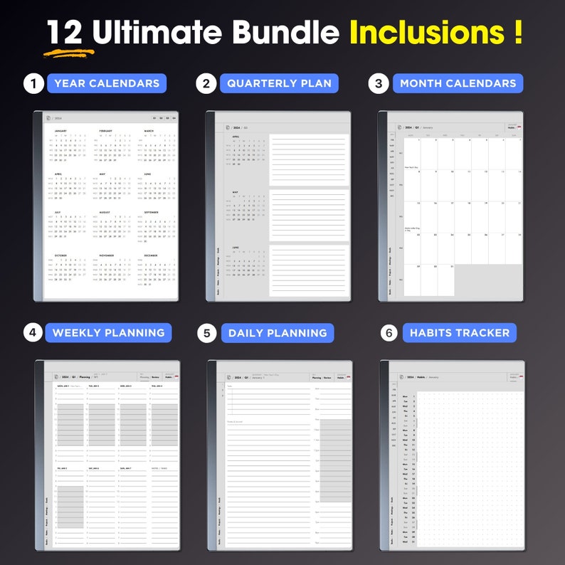 2024 Remarkable Planner,remarkable 2 Templates,daily, Weekly, Monthly ... 2024 Remarkable Planner,remarkable 2 Templates,daily, Weekly, Monthly ...