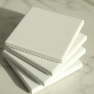 Luxury Square Coasters | Coasters | White, Marble Effect Coasters ...
