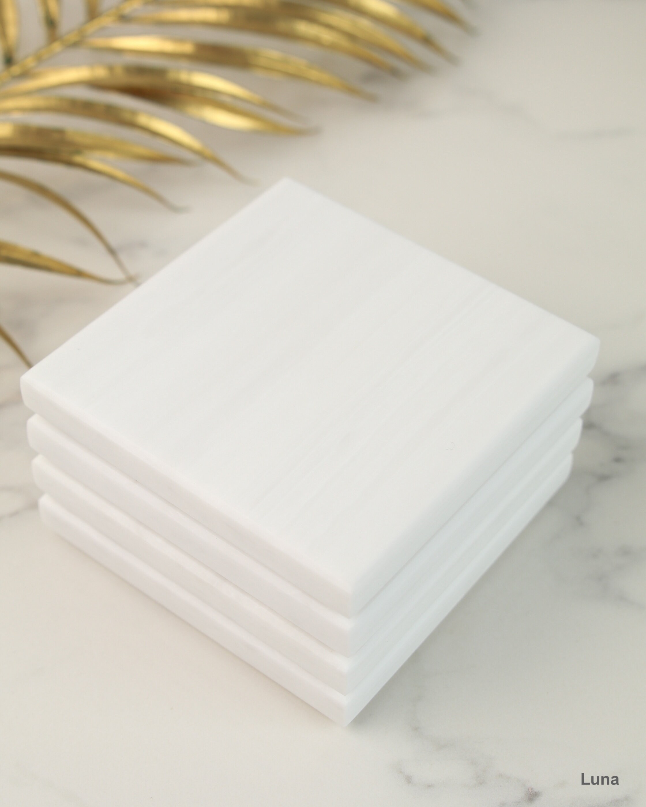 Luxury Square Coasters | Coasters | White, Marble Effect Coasters ...