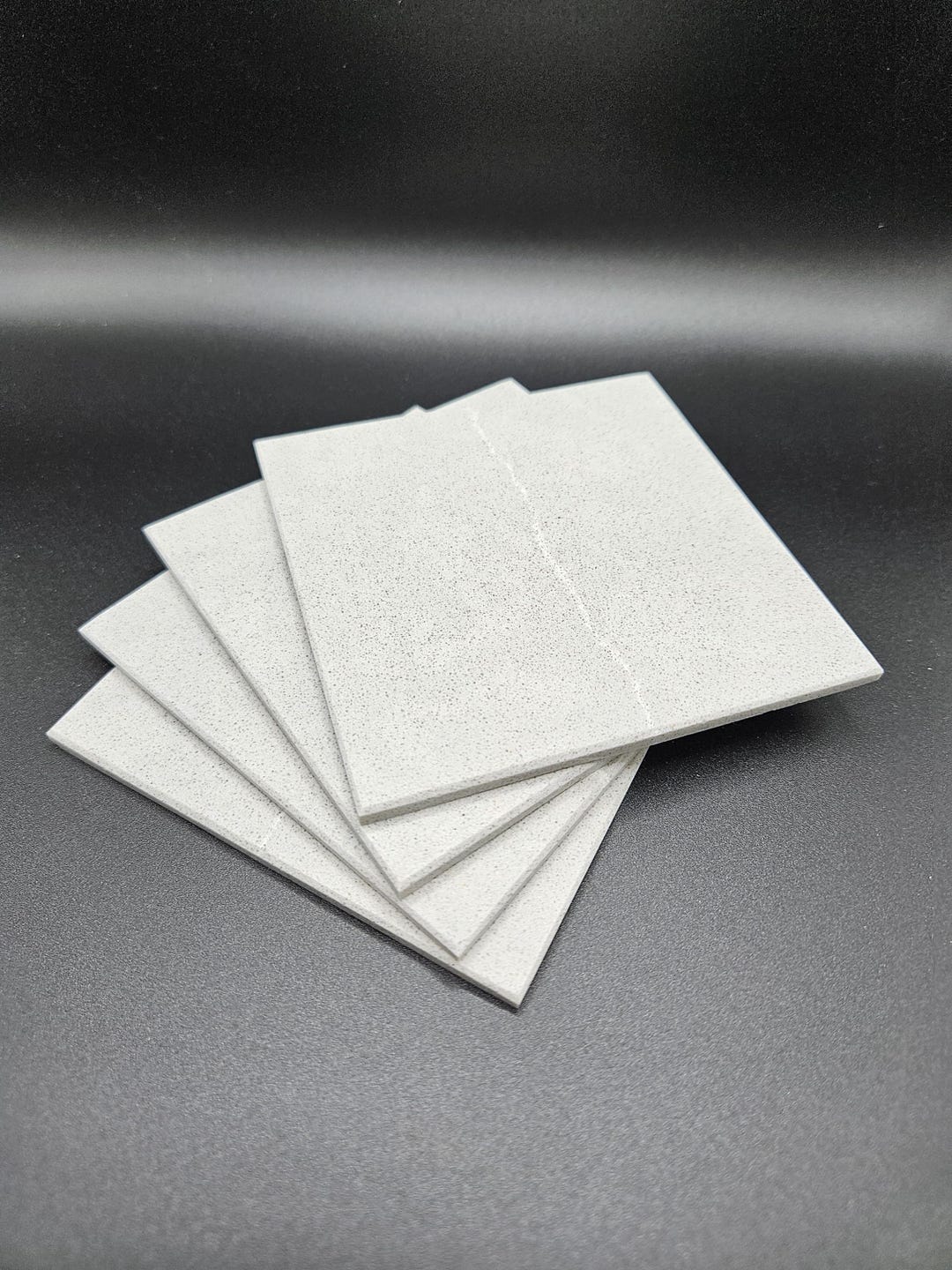Square Quartz Coasters | Light Grey Marble | Coaster Set | Handmade ...