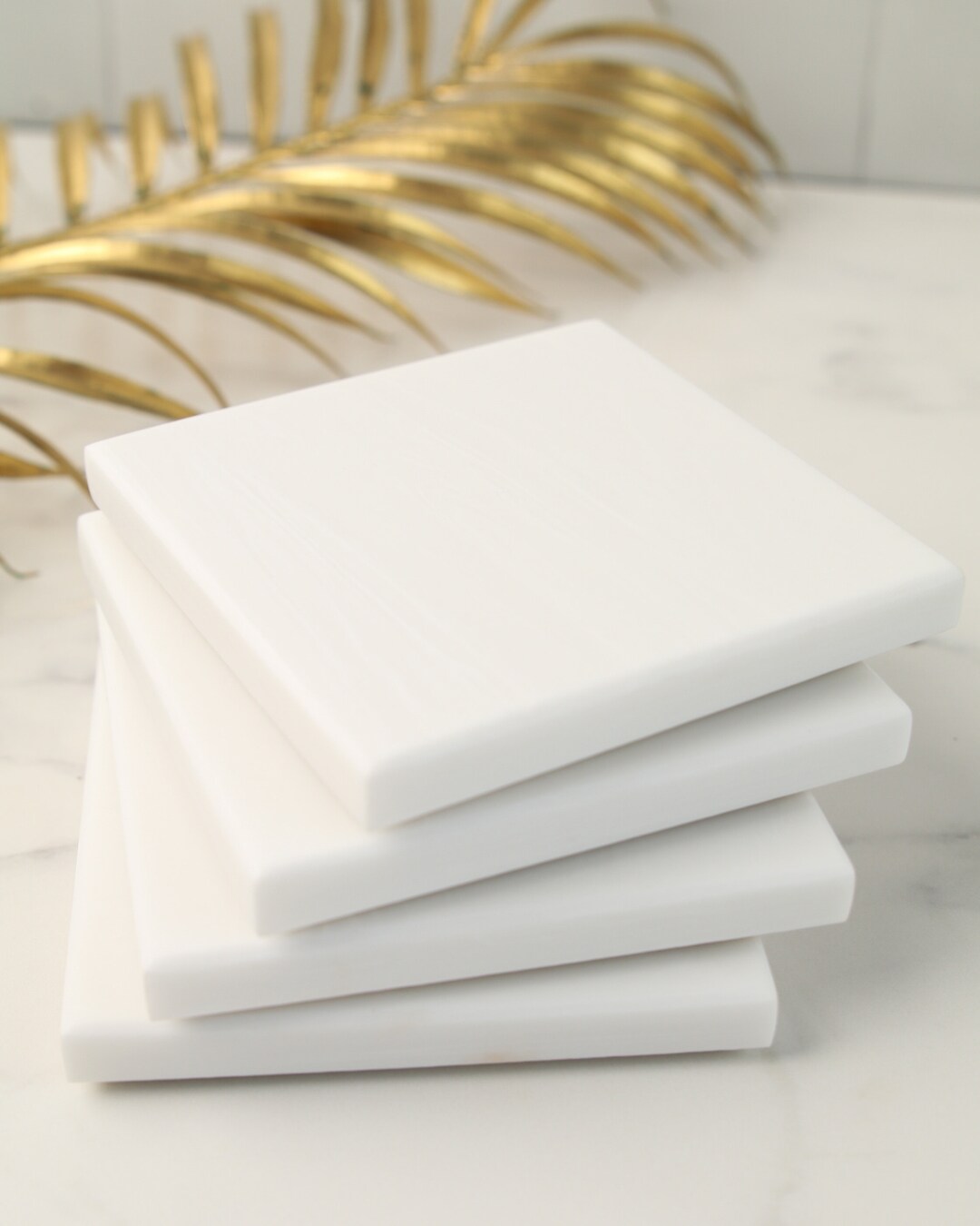 Luxury Square Coasters | Coasters | White, Marble Effect Coasters ...