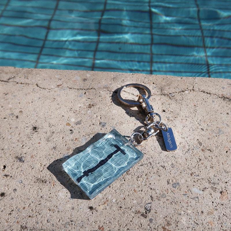 ALLTAGLICH Handmade Swimming Pool KEYRING (ver.1) - Aquablue - Etsy